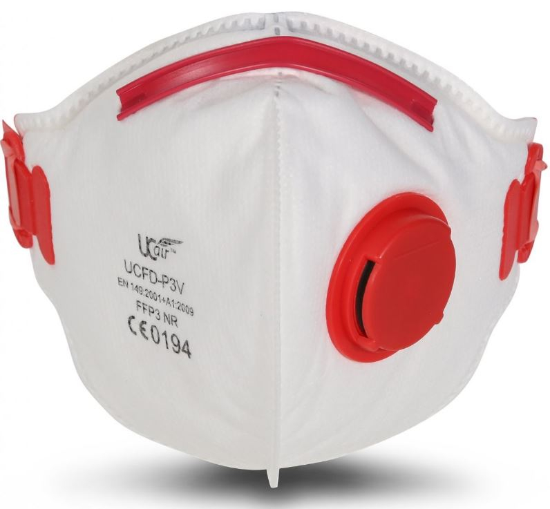 EV1030V Disposable FFP3 Fold F lat Mask w valve BX/10 (APF20 ...